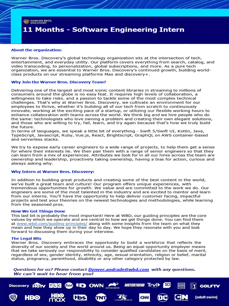 Software Engineering Intern 2025 - 11 months | PDF | Mentorship ...