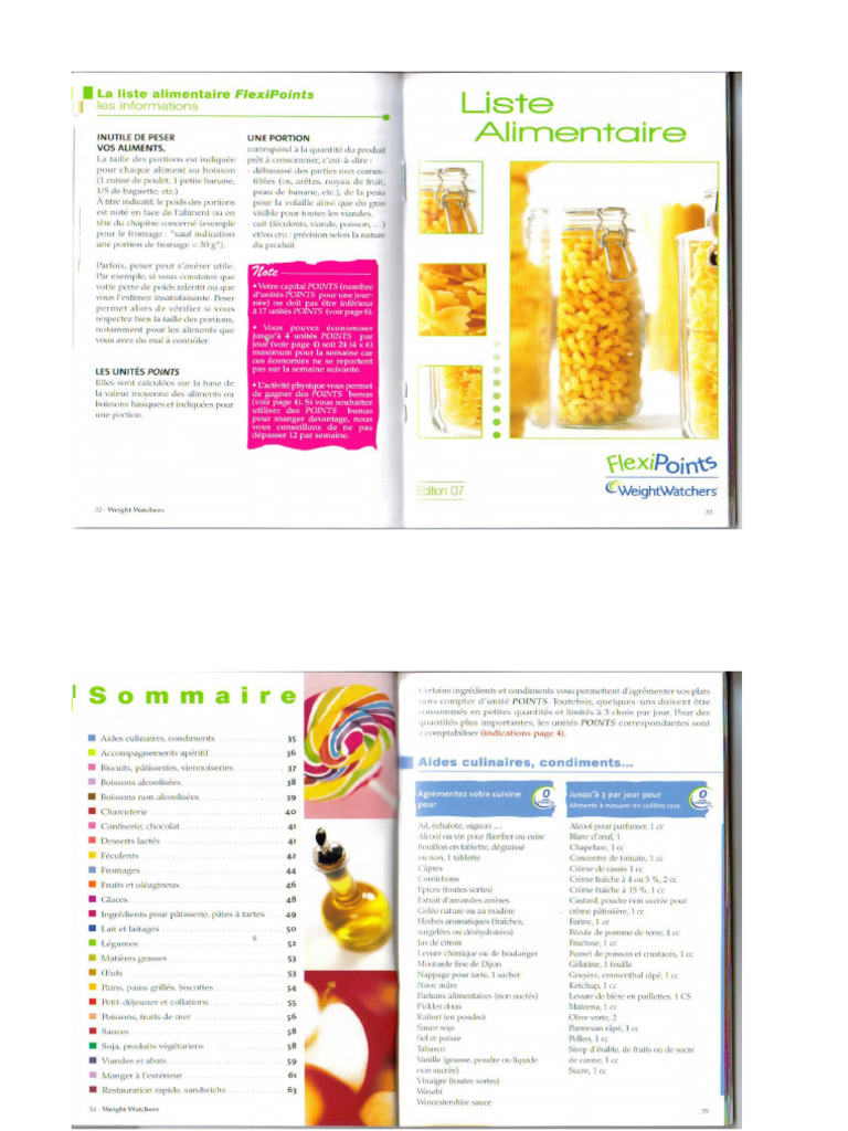 Livret Alimentaire Flexipoints 2007 PDF | PDF