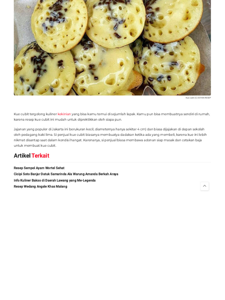 Resep Kue Cubit Yang Mudah Dibikin Di Rumah | PDF
