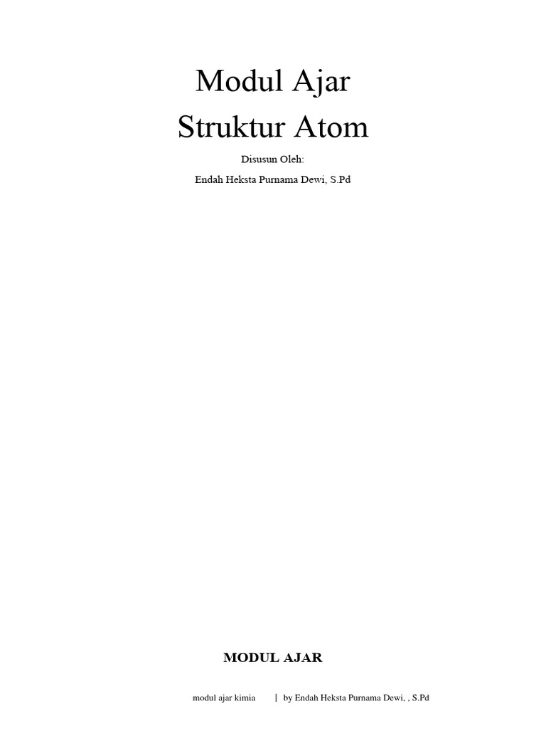 Modul Ajar Struktur Atom | PDF