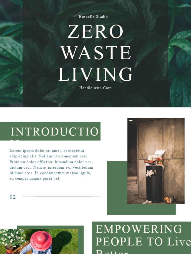 Green White Modern Photo Centric Zero Waste Living Presentation | PDF