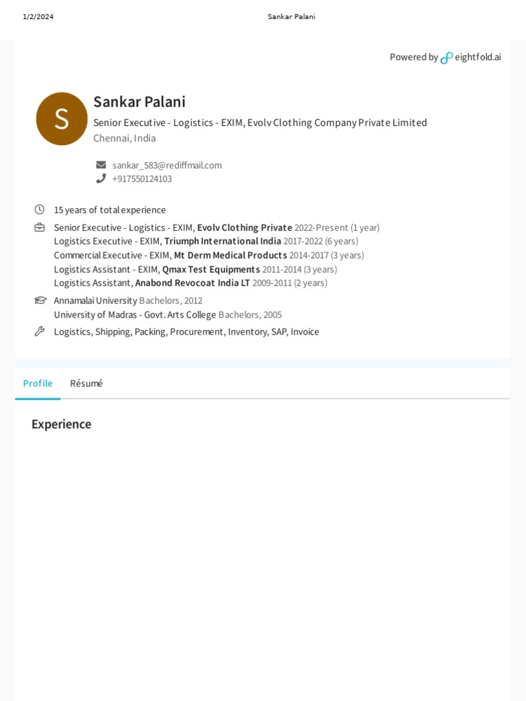 Sankar Palani-2NVoRkQy1 | PDF | Logistics | Warehouse