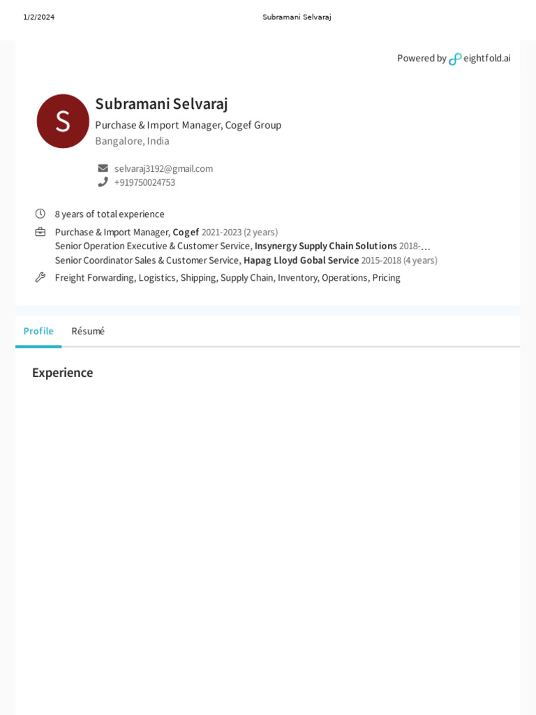 Subramani Selvaraj-qEoVlwV6z | PDF | Cargo | Freight Transport