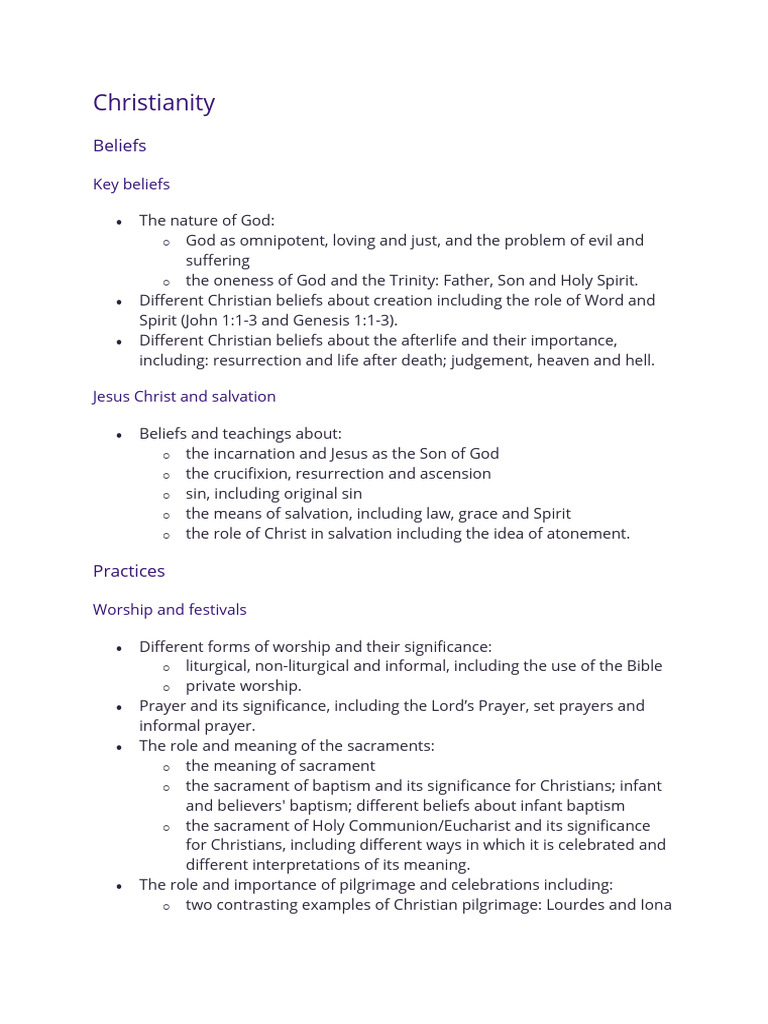AQA Specification Paper 1 - Religions | PDF | Salvation | Sacraments