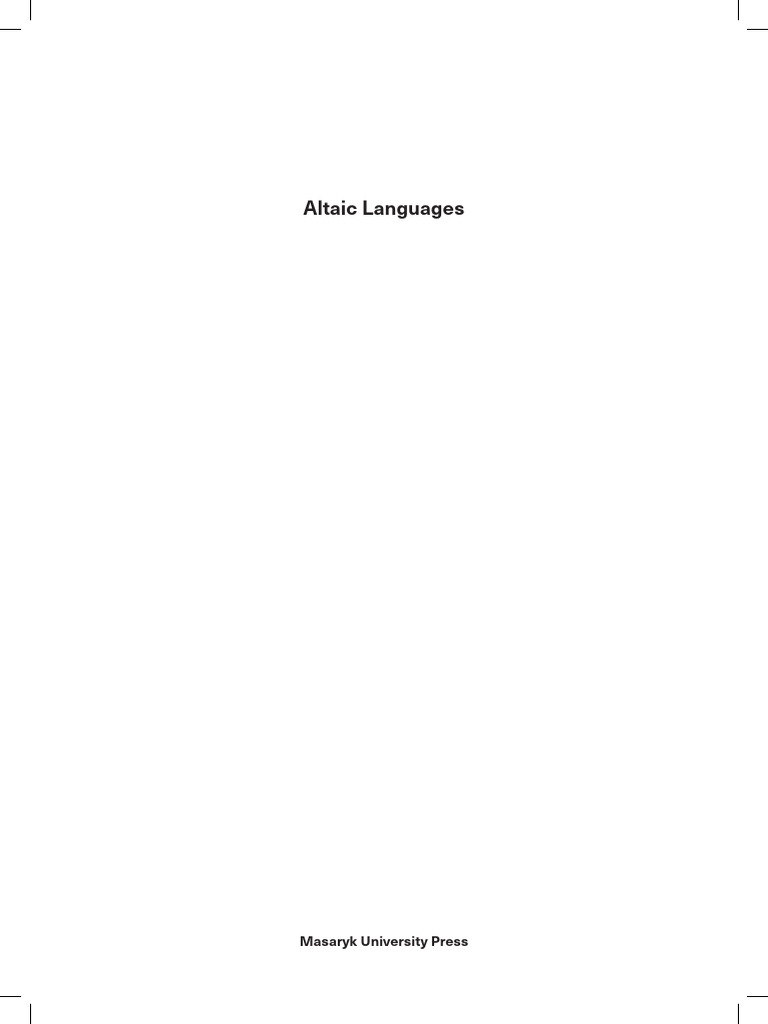 Blazhek Altaic Languages 2019 | PDF | Languages Of Asia | Languages