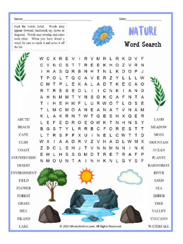 Nature Word Puzzle | PDF