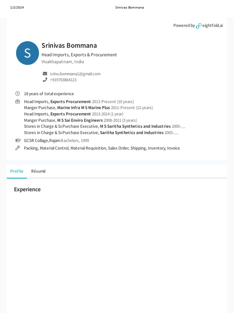 Srinivas Bommana-OanO34GnA | PDF | Point Of Sale | Enterprise Resource Planning