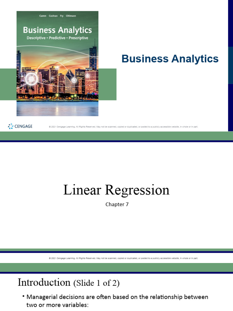 Business Analytics | PDF | Regression Analysis | Errors And Residuals