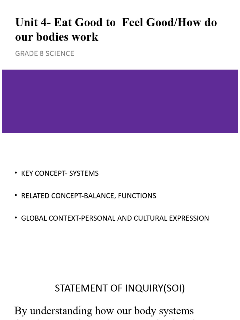 Grade 8-Unit-4-Eat Good To Feel Good | PDF | Stimulus (Physiology) | Muscle