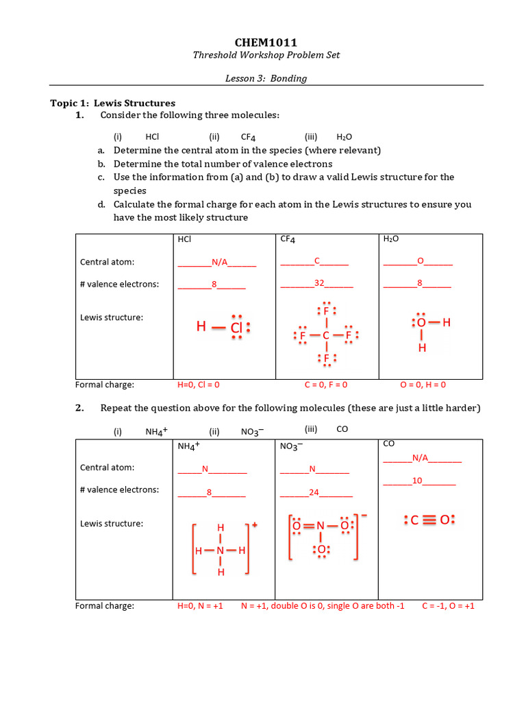 TW3 Bonding Answers | PDF | Chemical Bond | Chemical Polarity