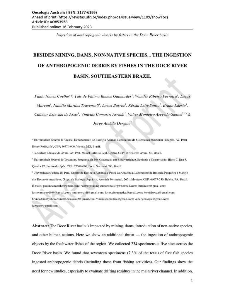 Besides Mining Dams Non Non Native Species | PDF | River | Human Impact ...