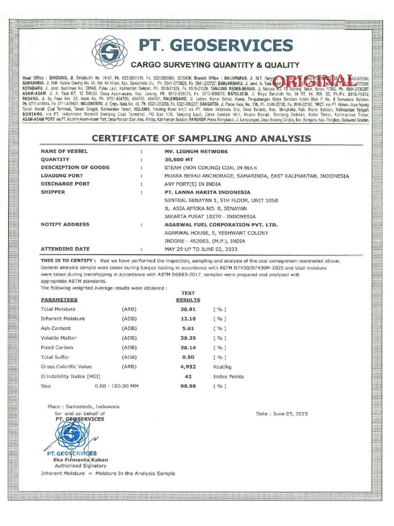 4952 Gar - Mv. Lignum Network | PDF