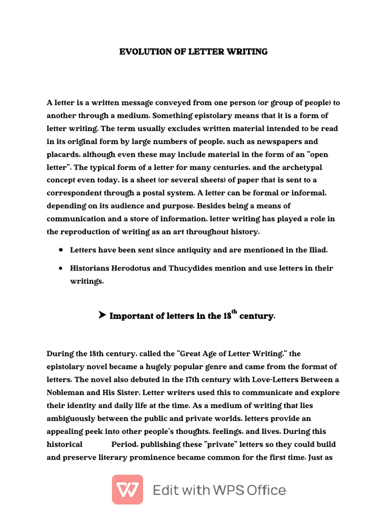 History of Letter Writing Evolution | PDF | Mail | Envelope