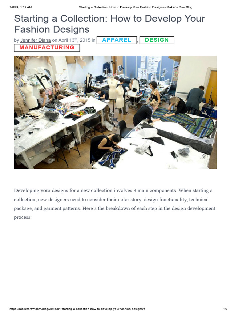 Starting A Collection - How To Develop Your Fashion Designs - Maker's ...