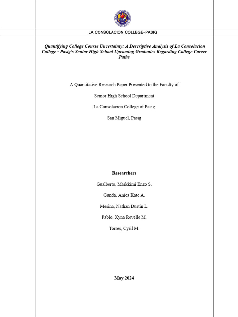 College Course Choices at La Consolacion | PDF | Survey Methodology ...