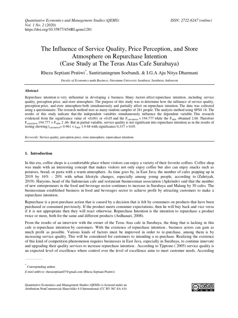 Factors Influencing Repurchase Intention | PDF | Coefficient Of ...