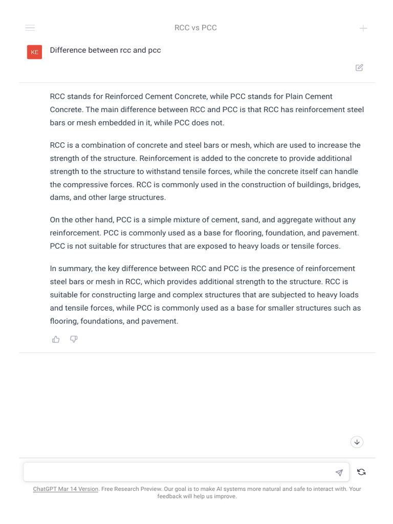 RCC Vs PCC | PDF | Home & Garden | Technology & Engineering