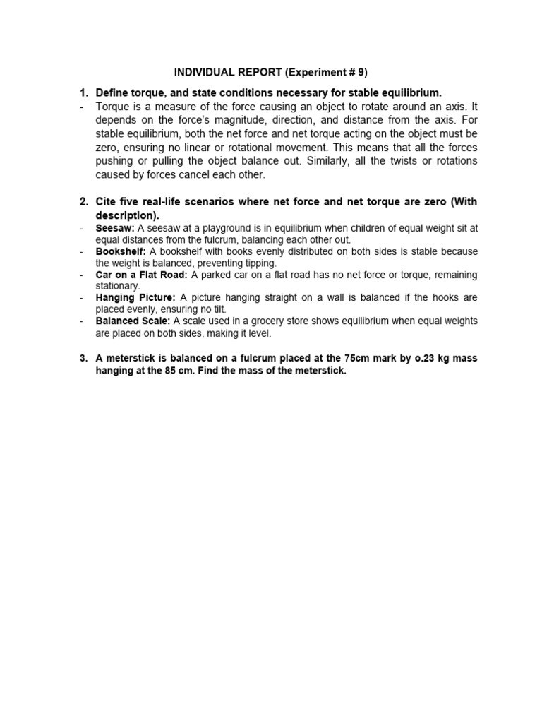 Experiment Number 9 | PDF