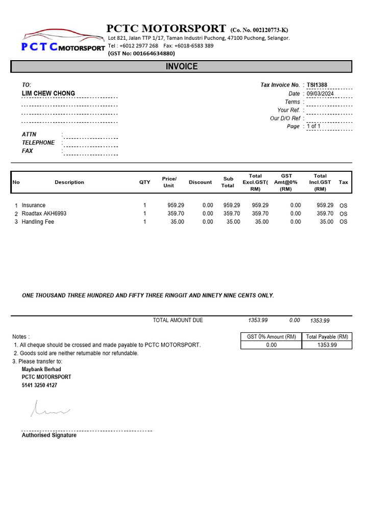 SUBS-Receipt-2024-3-13 Car Roadtax Inv | PDF | Economies | Public Finance