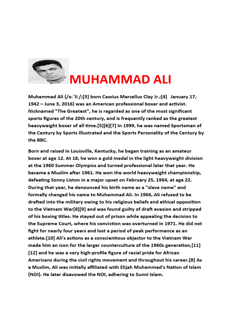 Muhammad Ali | PDF | Muhammad Ali
