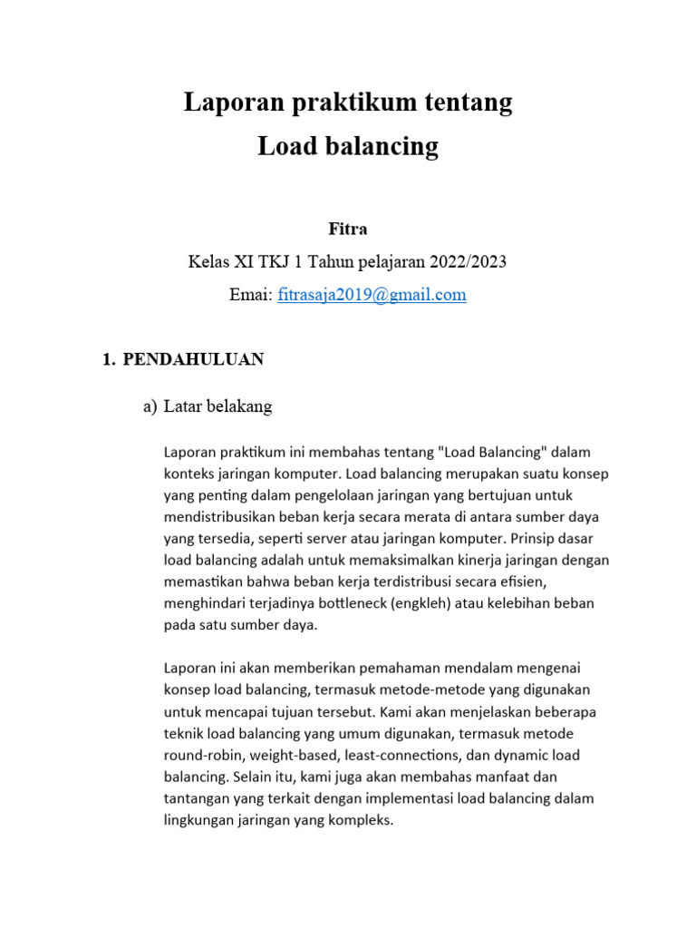 Load Balancing Fitra | PDF | Bisnis | Komputer