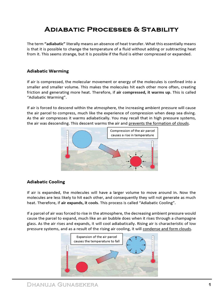 Adiabatics & Stability | PDF | Meteorology | Physical Phenomena