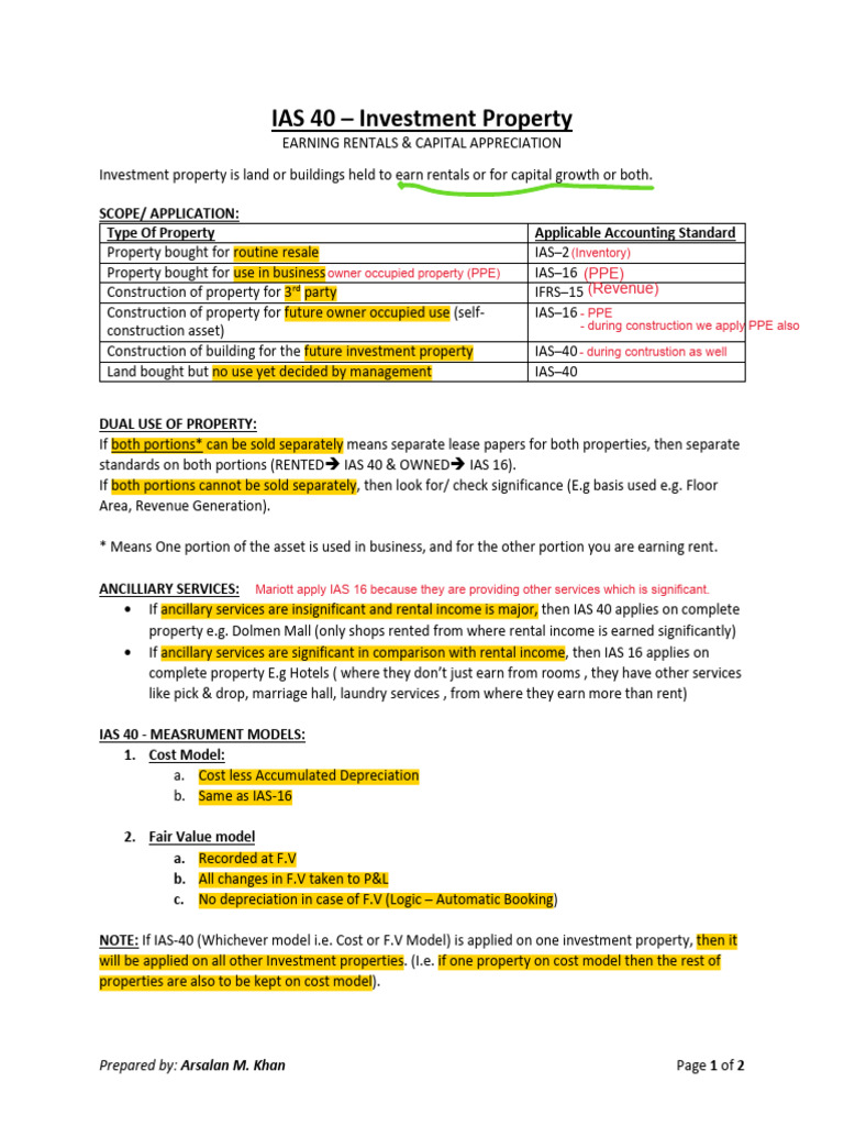 IAS 40 - Investment Property | PDF | International Financial Reporting Standards | Fair Value