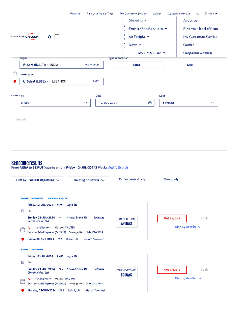 CMA CGM - Schedules | PDF