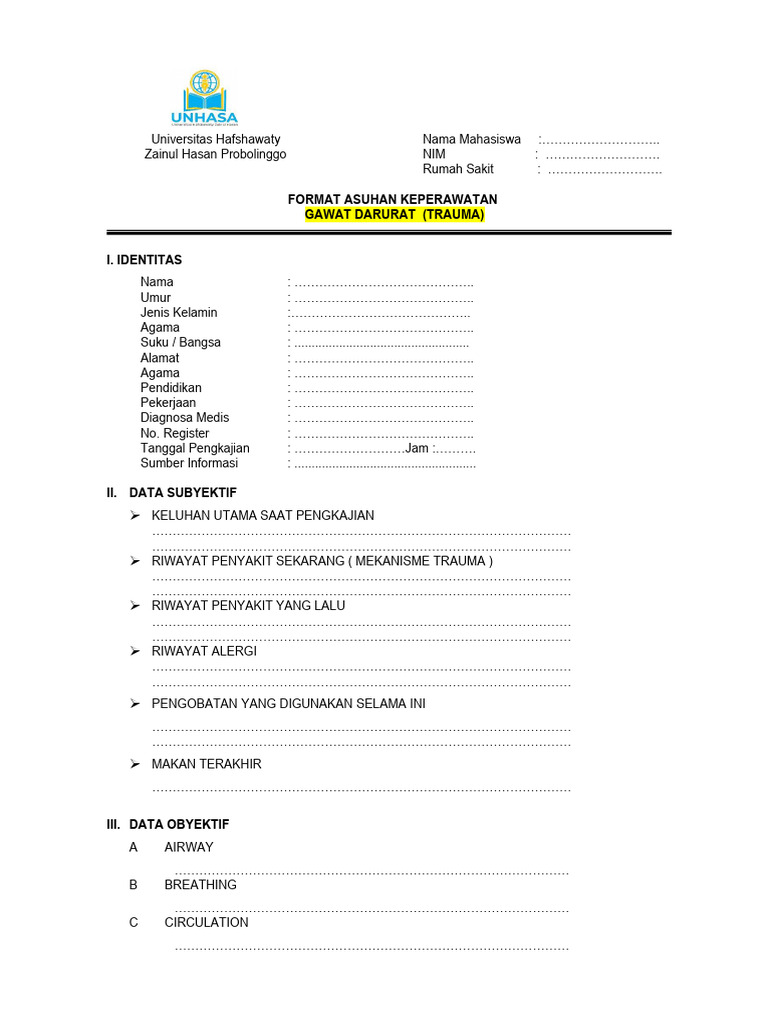 Format Askep Gadar Renew | PDF