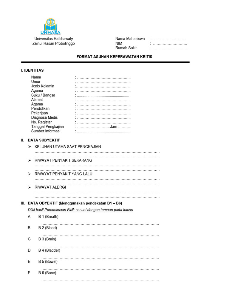 Format Askep Kritis Renew | PDF | Kesehatan Holistik
