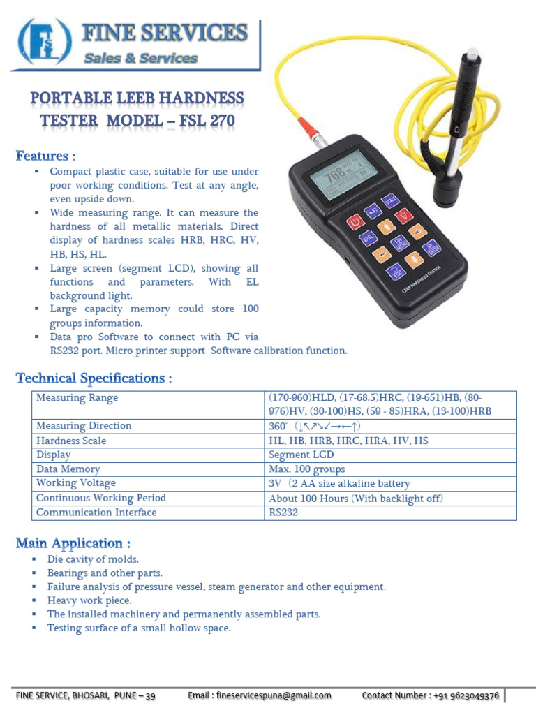 Digital Portable Leeb Hardness Tester Download Free Pdf Hardness