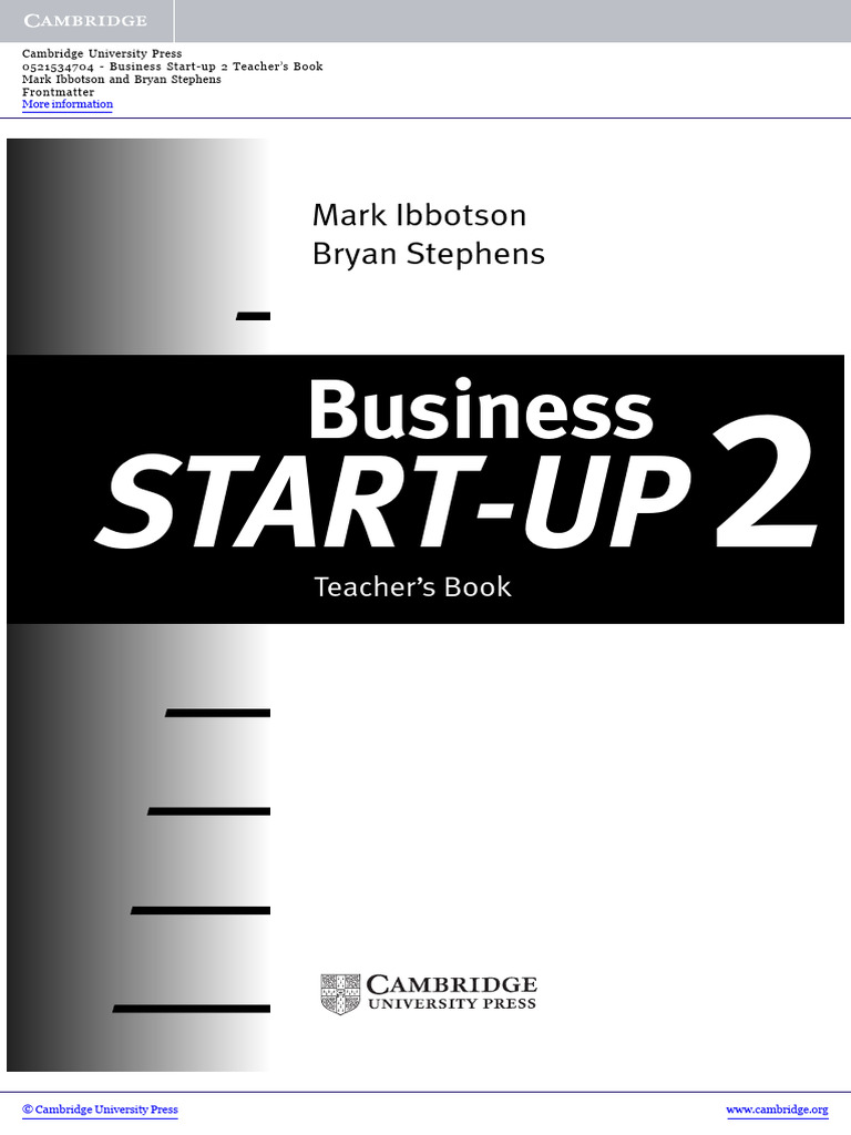 Business Start-Up 2 - Teacher's Book (Cambridge Professional English) | PDF | Vocabulary | Books