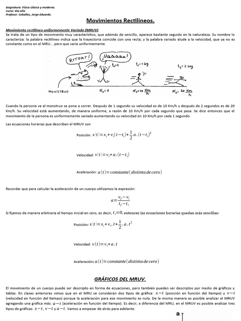 5 MRUV Bis | PDF | Aceleración | Velocidad