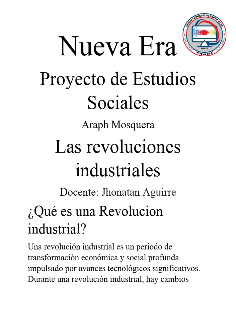 Nueva Era | PDF | Revolución industrial | Mecanización