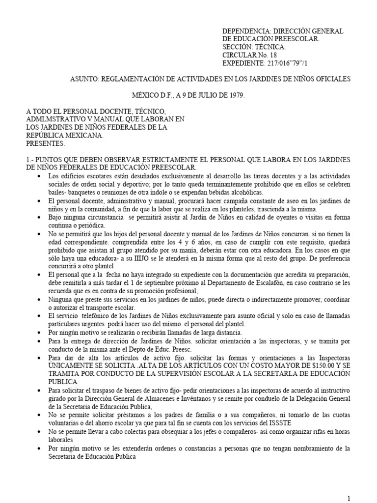CIRCULAR18 | PDF | Educación de la primera infancia
