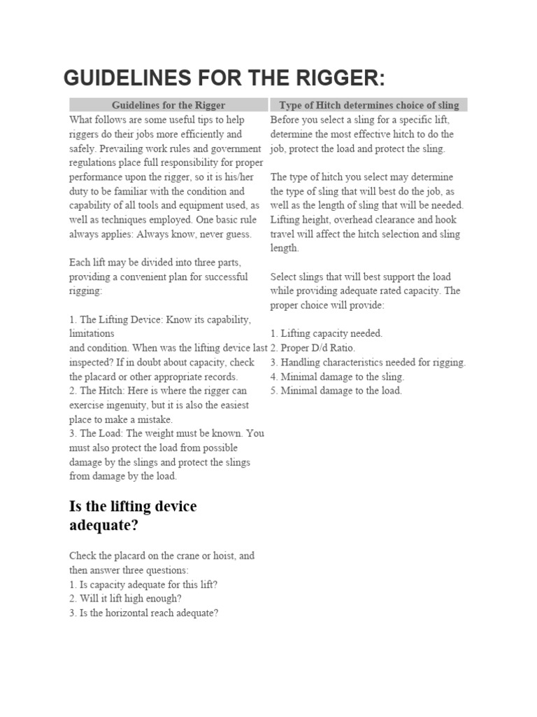 Rigging Safety & Efficiency Guide | PDF | Crane (Machine)