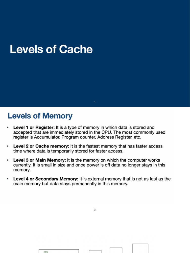 Levels of Cache F | PDF | Computers