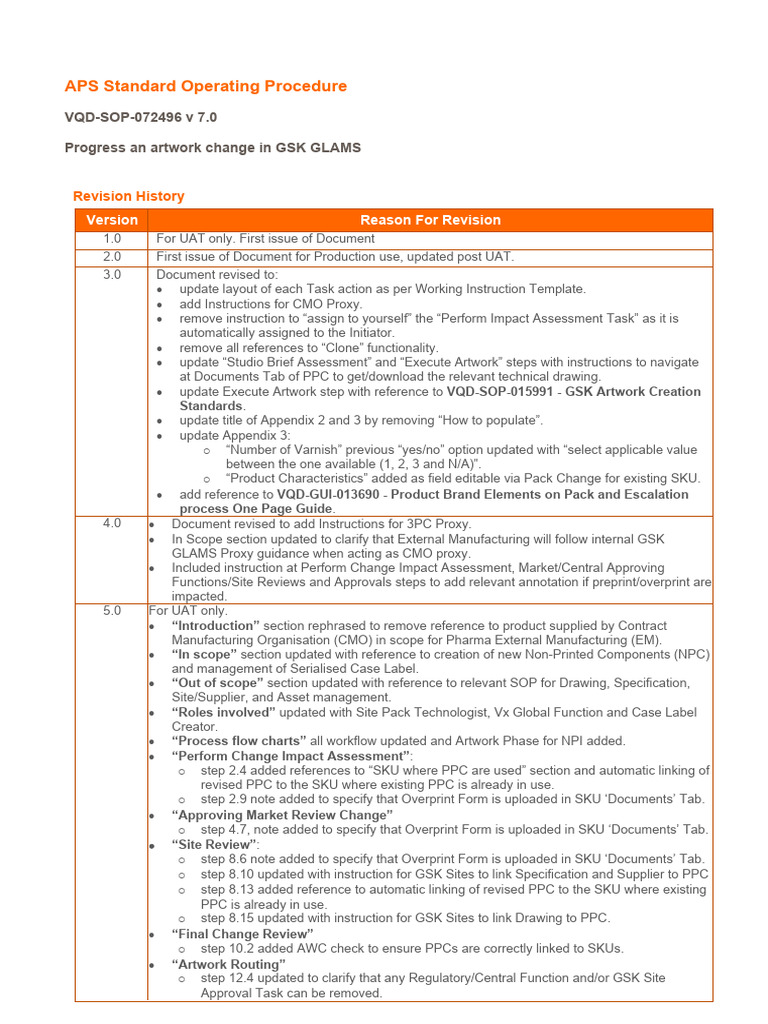 Progress An Artwork Change in GSK GLAMS | PDF | Life Cycle Assessment ...