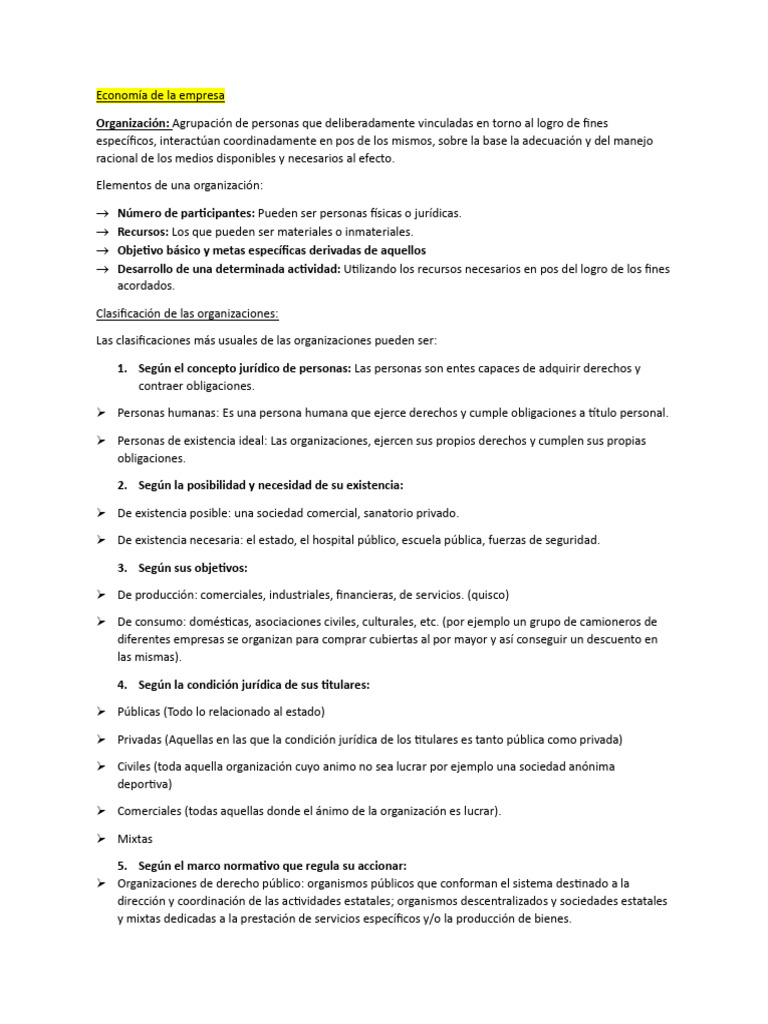 P1 - Economía - Resumen | PDF | Contabilidad | Business