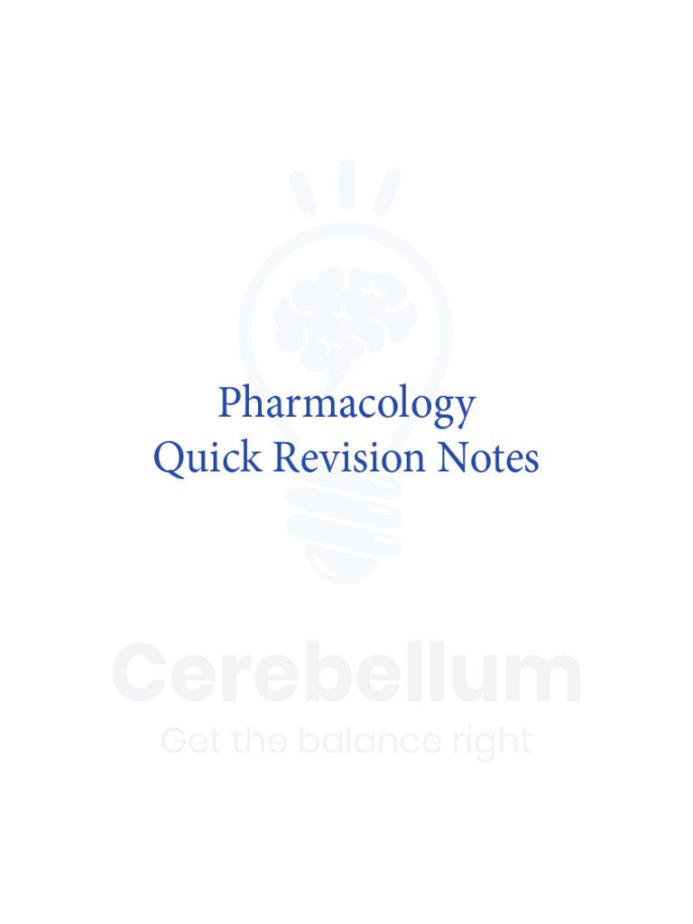 Cerebellum-RR - 2 (Pharma, Patho, Micro) | PDF | Acetylcholine | Bioavailability