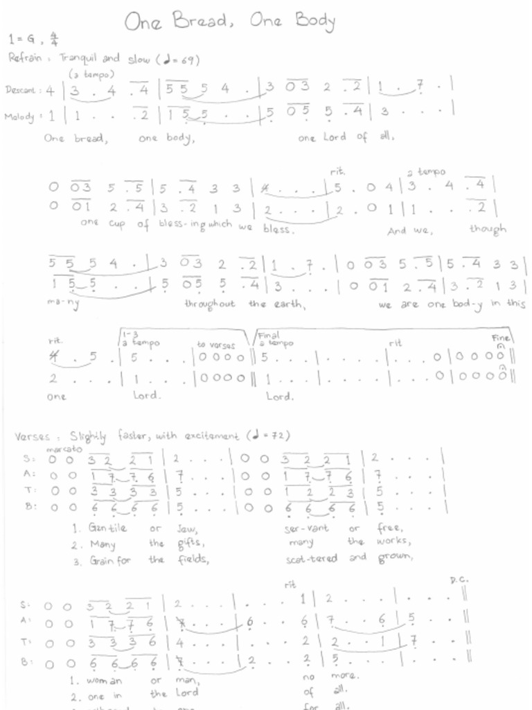 One Bread, One Body (Solfege) | PDF