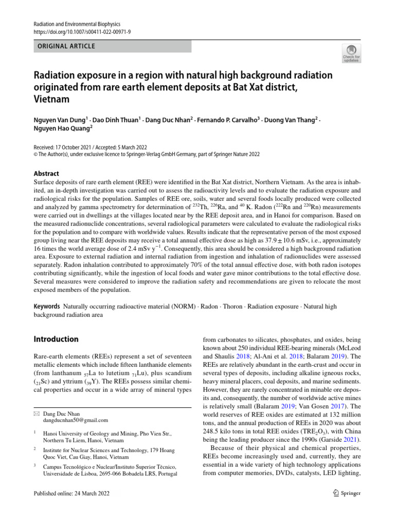 Radiation Exposure in Bat Xat, Vietnam | PDF | Gamma Ray | Radioactive ...