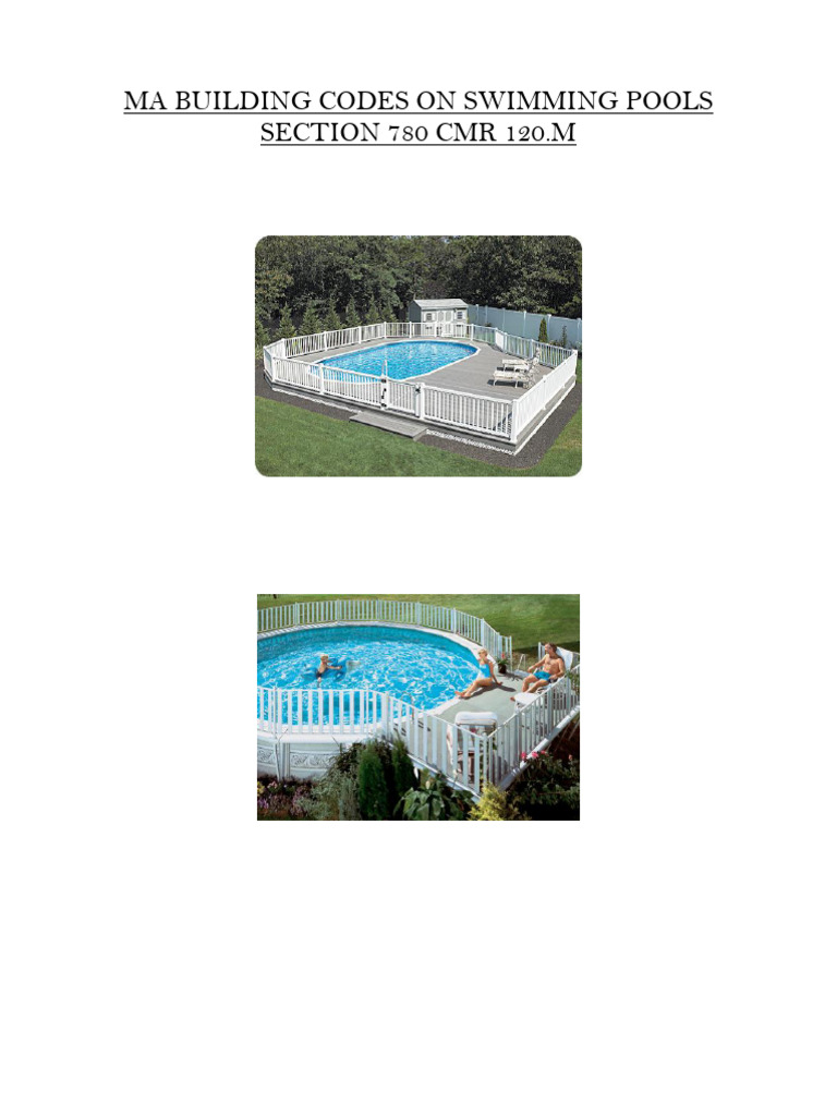 Ma Building Code On Swimming Pools | PDF | Swimming Pool