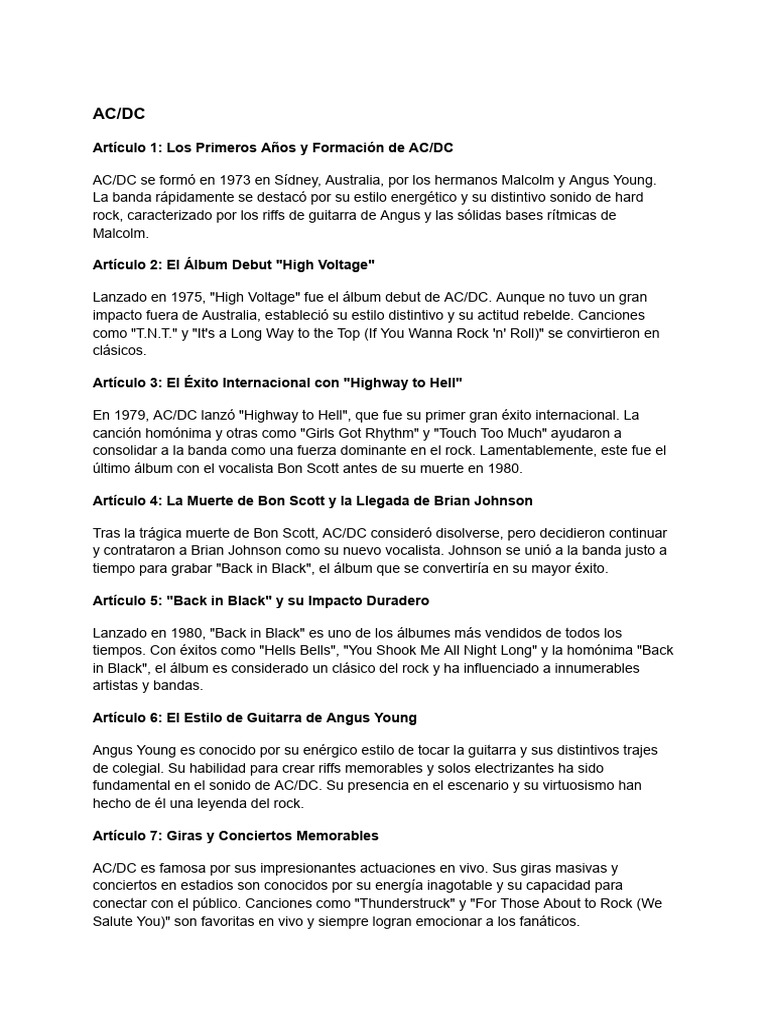 ACDC | PDF | Música grabada | Grabación de sonido