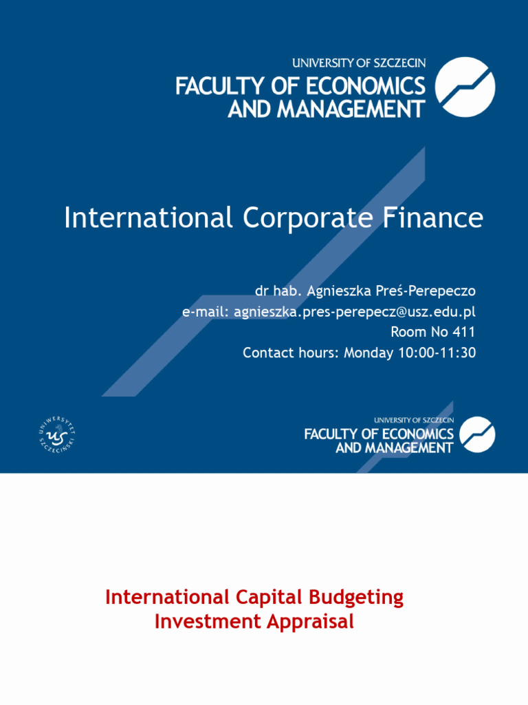 2024 - L4 International Capital Budgeting - ICF | PDF | Capital Budgeting | Net Present Value