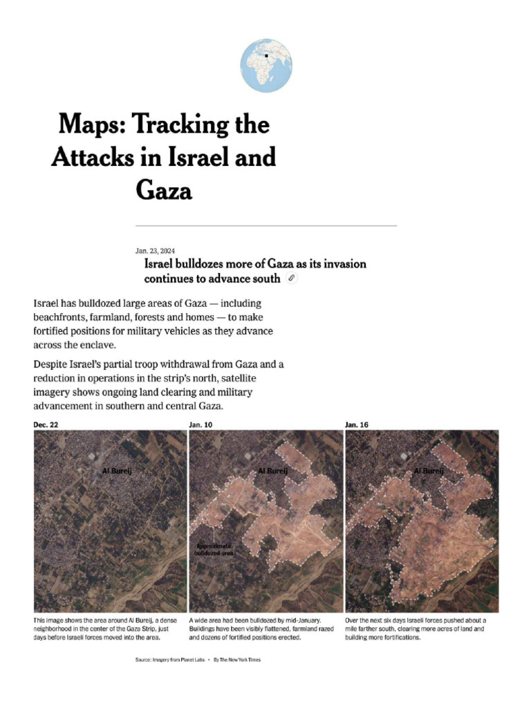 Maps Tracking Attacks in Israel and Gaza | PDF