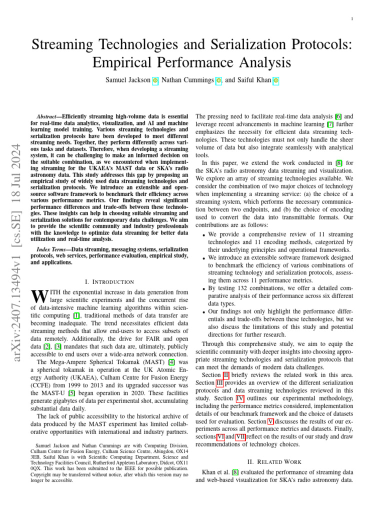 Streaming Technologies and Serialization Protocols | PDF | Json | Xml