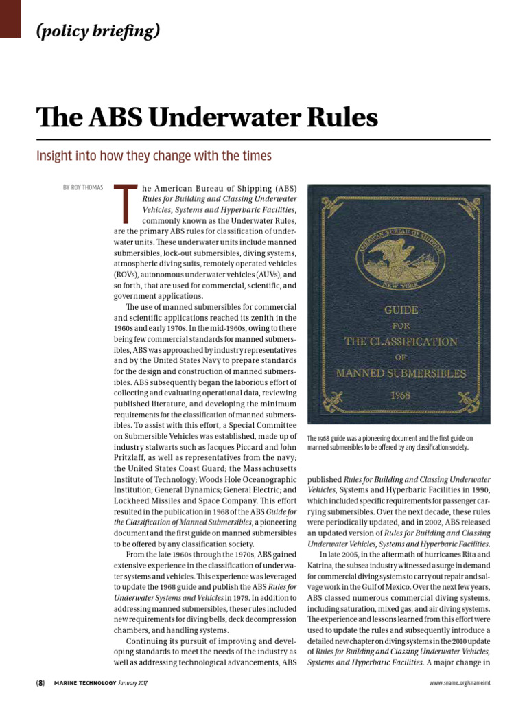 ABS Under Water Rulles | PDF | Underwater Diving