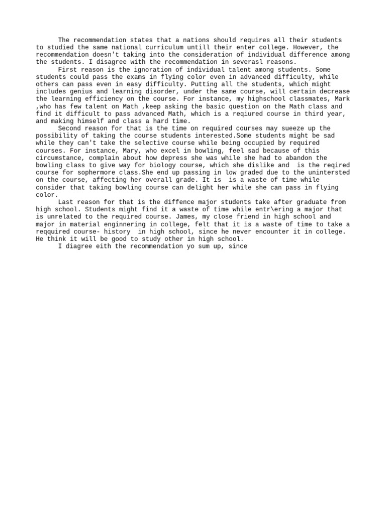 Essay Section 1 Question 1 | PDF