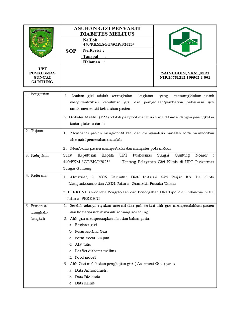 Sop DM | PDF | Kesehatan Holistik | Sains & Matematika